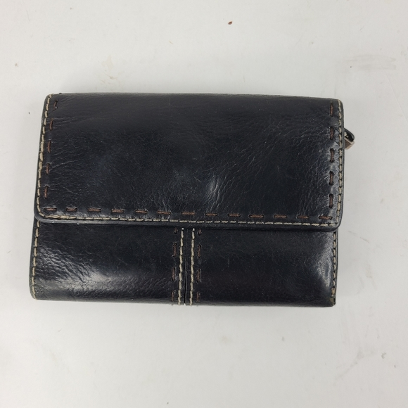Fossil | Bags | Fossil Black Leather Trifold Womens Wallet | Poshmark